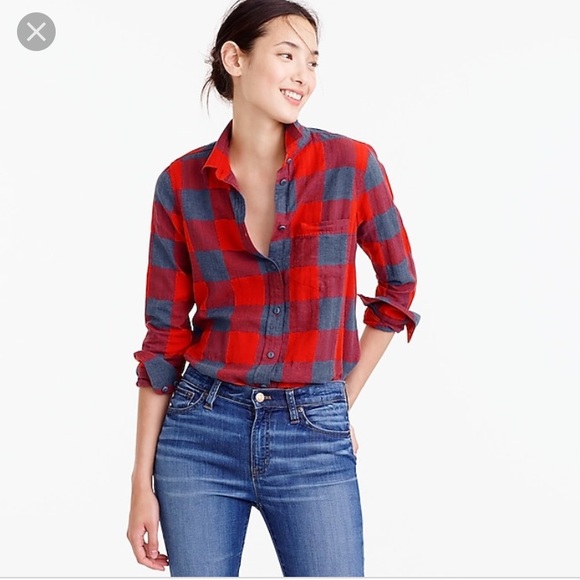 J. Crew | Tops | J Crew Boy Shirt In Fiert Sunset | Poshmark